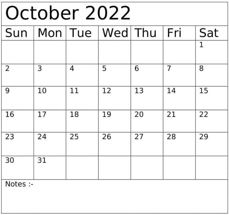 October 2022 Calendar With Holidays - Calendar Digital