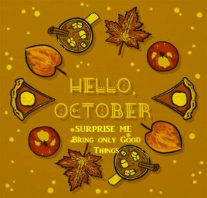 Cute October 2022 Calendar Desktop Wallpaper