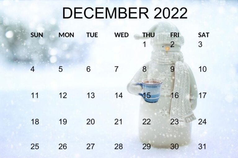 Free Printable December 2022 Calendar Cute - CalendarDigital