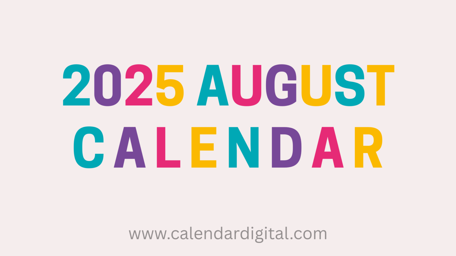 August Calendar 2025 with Holidays Printable PDF