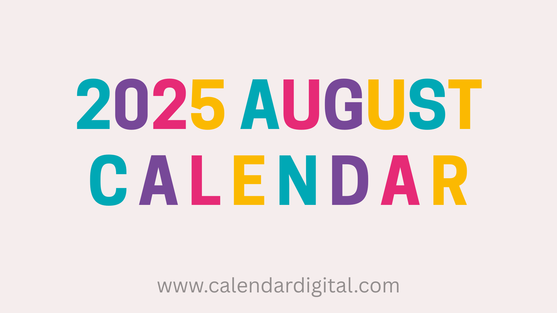 August Calendar 2025 with Holidays Printable PDF