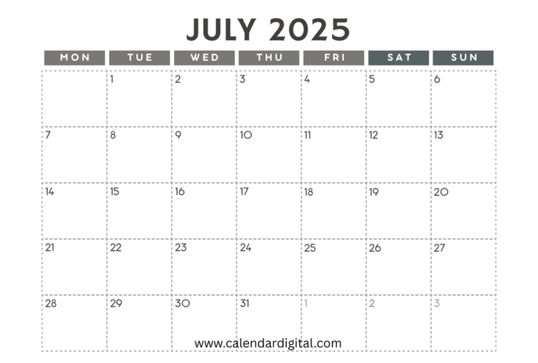 July 2025 Calendar: Complete Guide with Festivals