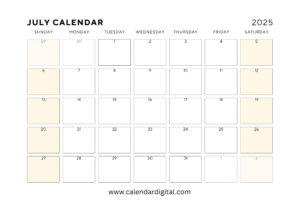 July 2025 Calendar: Complete Guide with Festivals