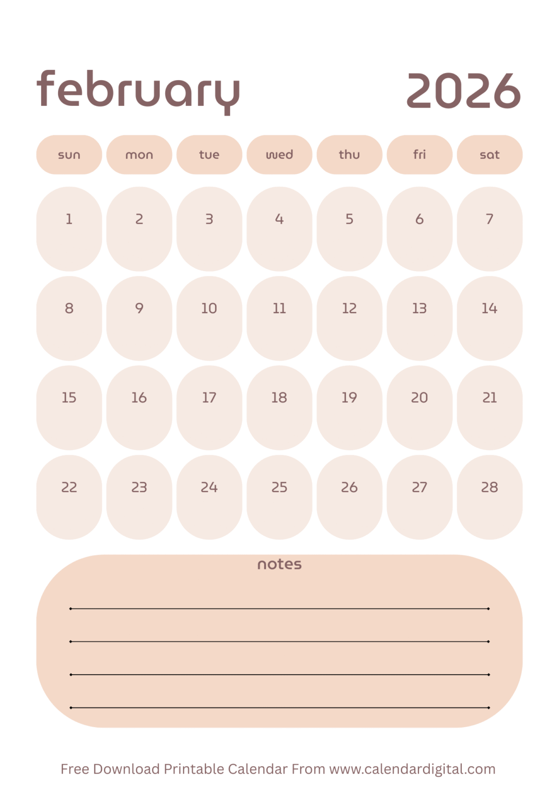 February 2026 Calendar with Holidays & Printable Format
